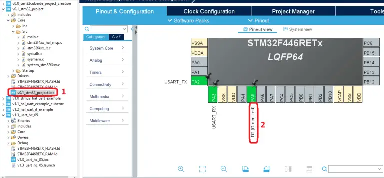 How to create stm32 project in stm32cubeide with example code – Embedded There