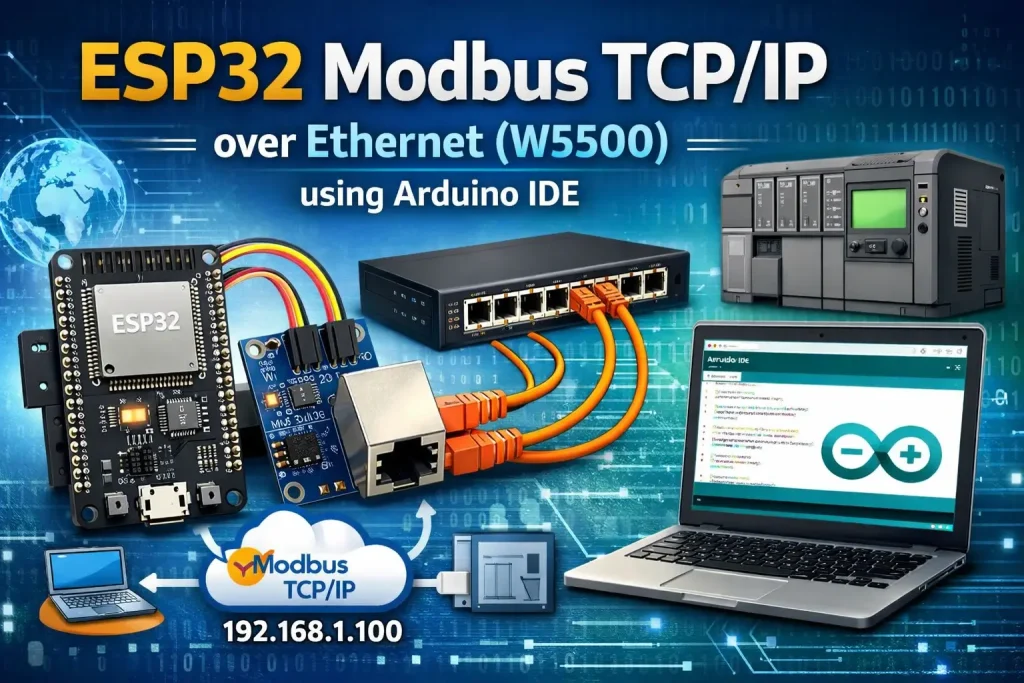 ESP32 Modbus TCP/IP over Ethernet (W5500) using Arduino IDE – Embedded ...